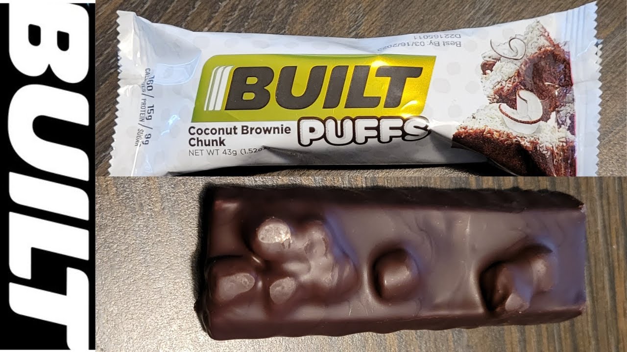 NEW BUILT BAR PUFF COCONUT BROWNIE CHUNK - YouTube