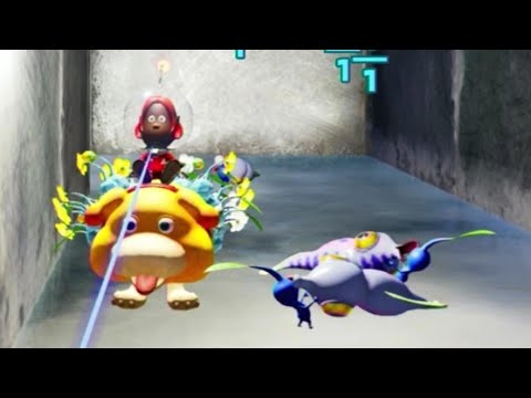 pikmin dragging a puckering blinnow back to the base in pikmin 4 - YouTube