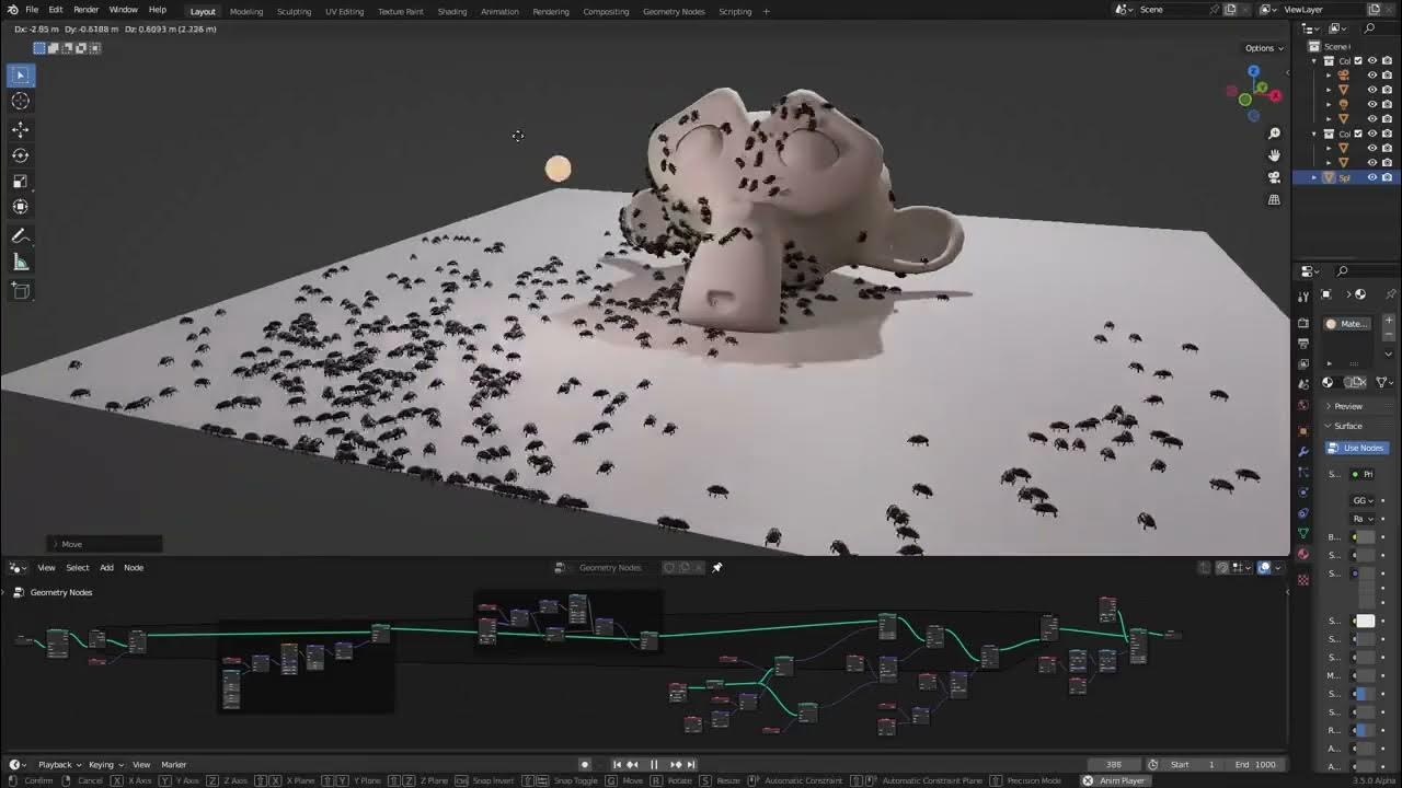 🤯A Swarm of Bugs Simulation Created with Blender 3.5‼️ - YouTube
