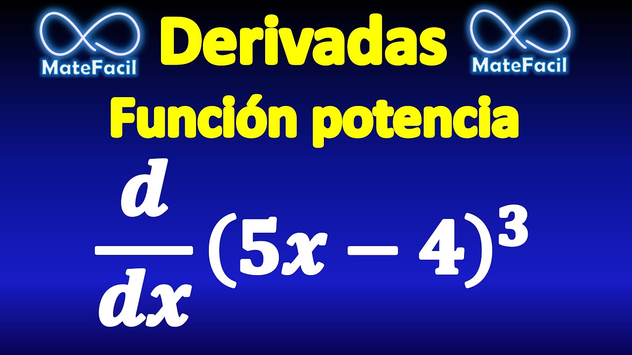 Derivada de una función elevada a una potencia (algebraica) - YouTube