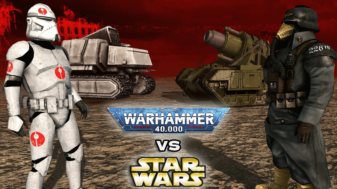 STAR WARS vs WARHAMMER 40K - Clone Troopers vs Death Korps of Krieg (4K) - YouTube