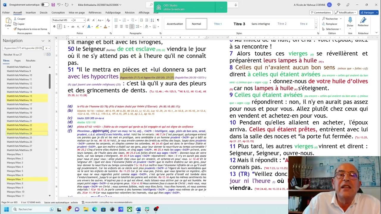 0602 Iniquité et hypocrisie (3/8), qu'en pense Yéshoua, notre Seigneur ...