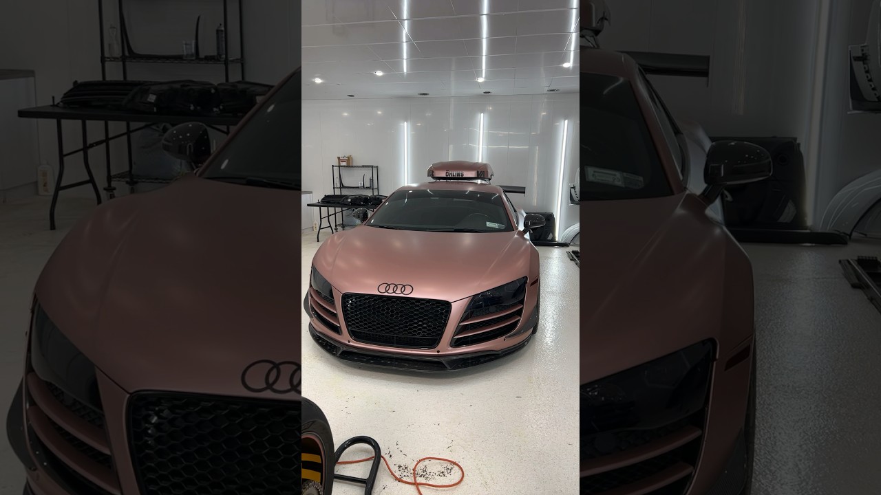Rose Gold R8 staging #audir8 - YouTube