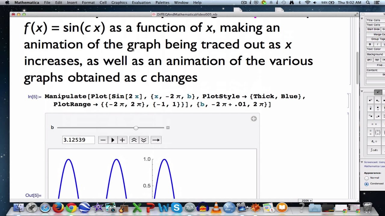 Using Mathematica For Odes Part 5 Use Manipulate To See Solutions