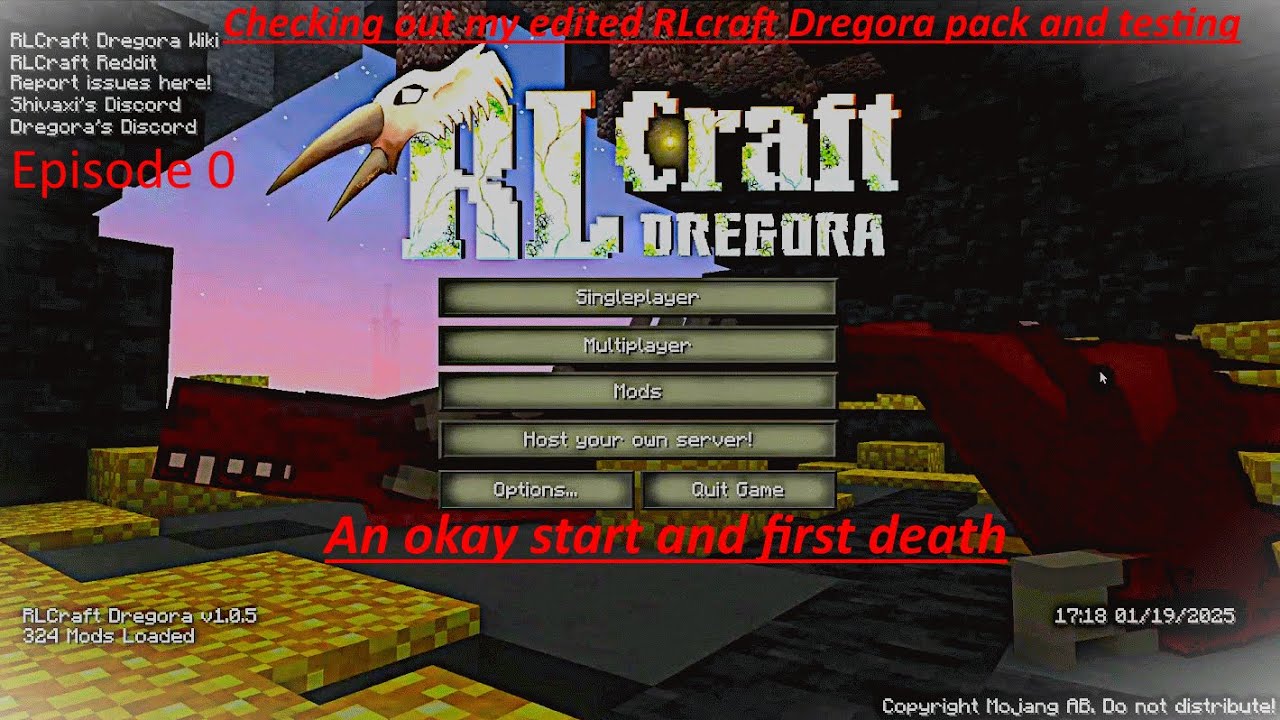 Minecraft RLCraft Dregora Custom pack Ep 0 An okay start and first ...