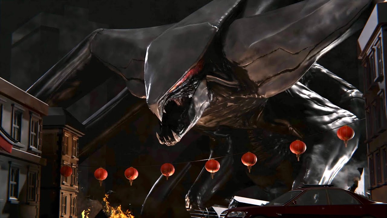 [Blender] Godzilla 2014- female MUTO china town roar, animation rig ...