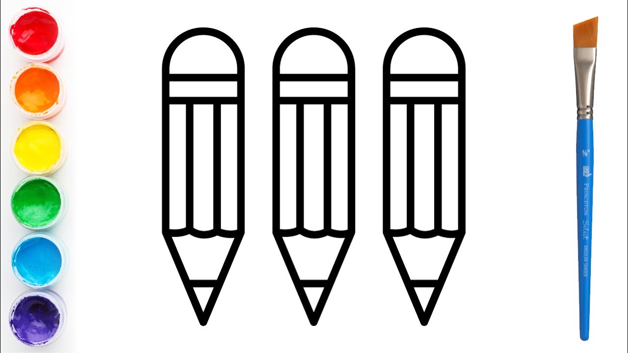 How to Draw Pencils for kids | Pencil drawing step by step | Draw a ...