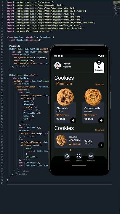 Flutter Cookies App Ui 💙 Flutter Coding Programming