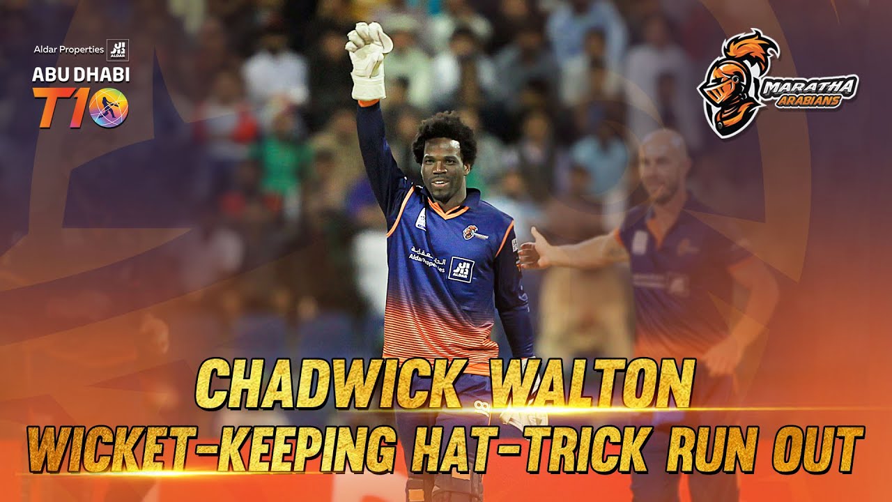 Chadwick Walton's Wicket Keeping Hat-Trick Run out I Abu Dhabi T10 ...