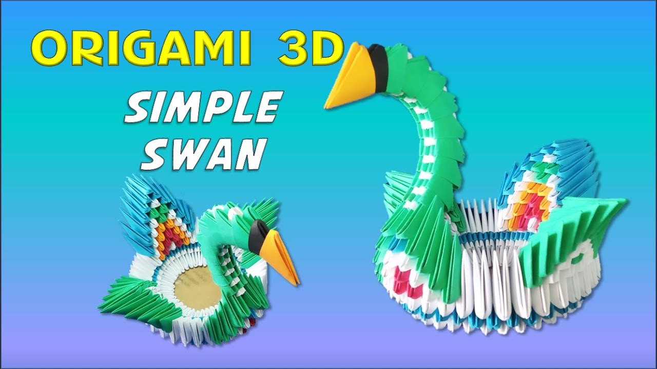 Cisne sencillo fácil de hacer de origami 3d // 3d origami simple swan ...