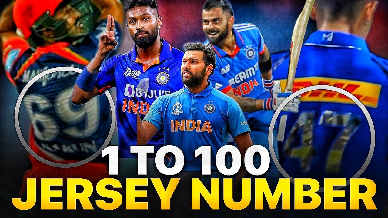 Indian Cricketer's Jersey Number 1 To 100 | Indian Cricket Team - YouTube