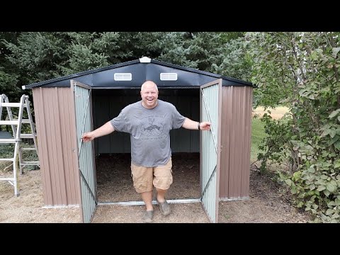 PatioWell Metal Shed Assembly 10'x10' - YouTube