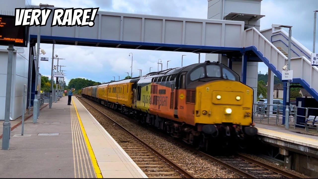 RARE Class 37s on test train in the Scottish highlands! - YouTube