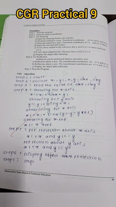 Computer Graphics Practical 9 Manual Writing #shorts - YouTube
