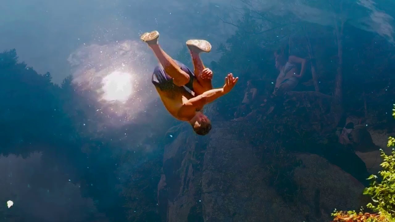 BEST Cliff Jumping In MASS - Milford Quarry PARTY!!!!! - YouTube