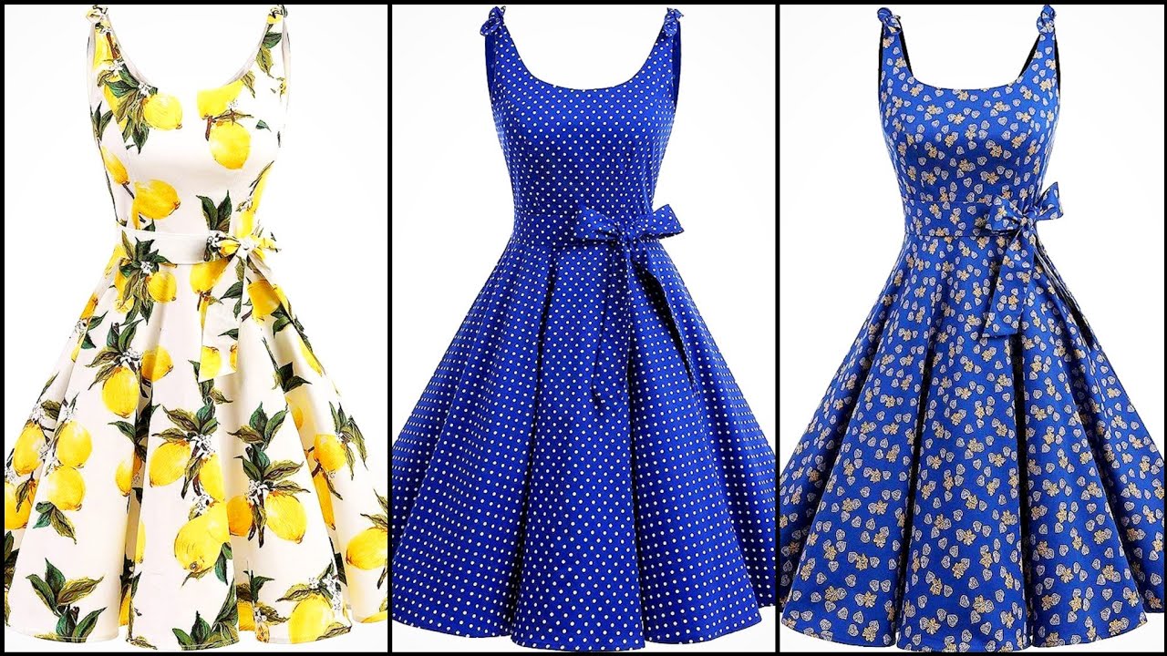 Most Stunning & Stylish Beautiful Floral Print & Polka dot Short A-line ...