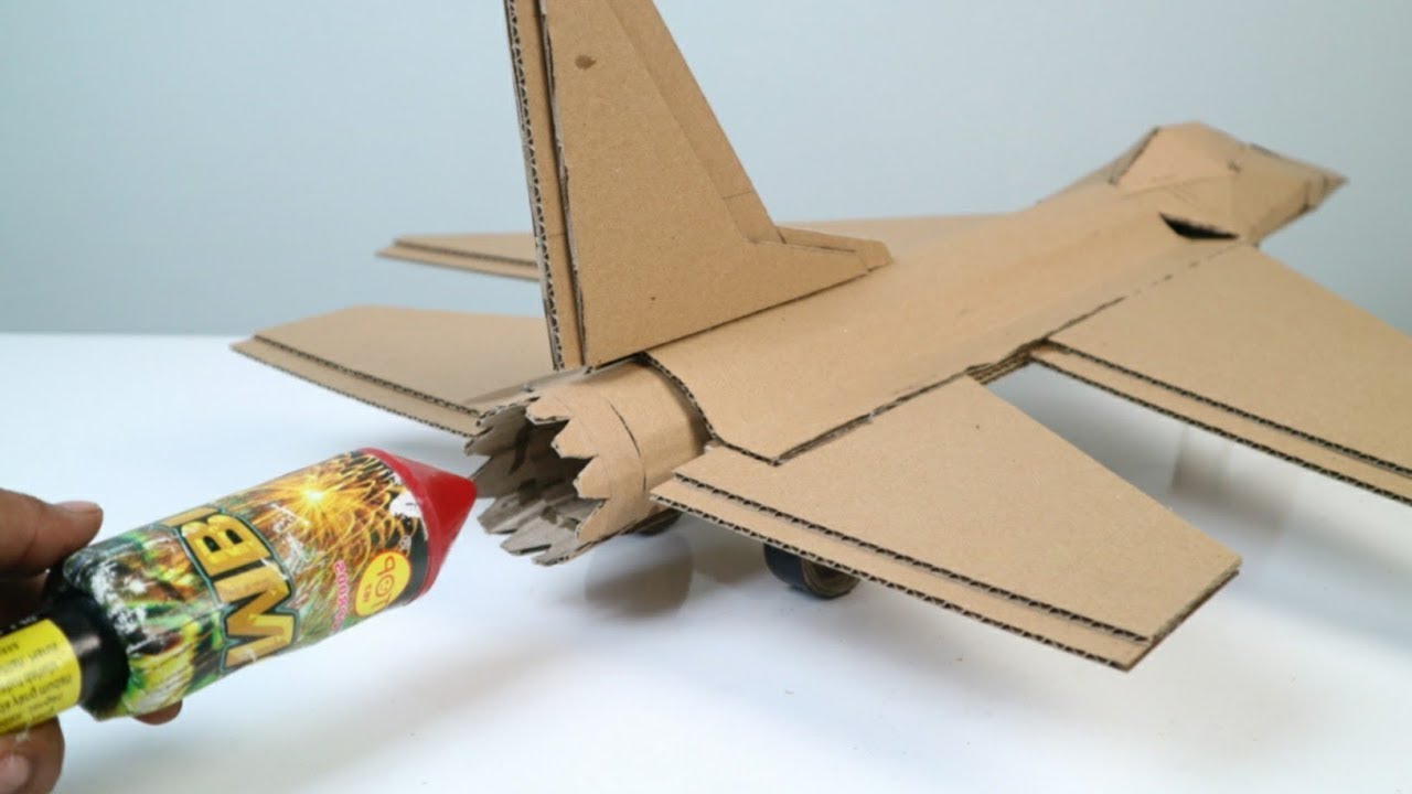 WOW keren JET petasan ROCKET/ cara membuat pesawat dari kardus - YouTube