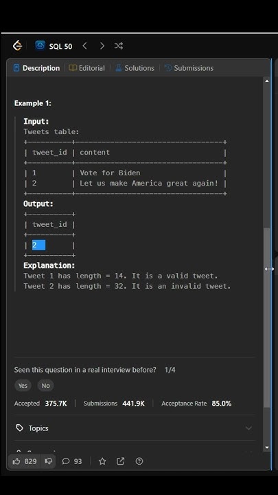 Leetcode 1683 Sql Challenge Sql Sqlinterviewquestions Leetcode