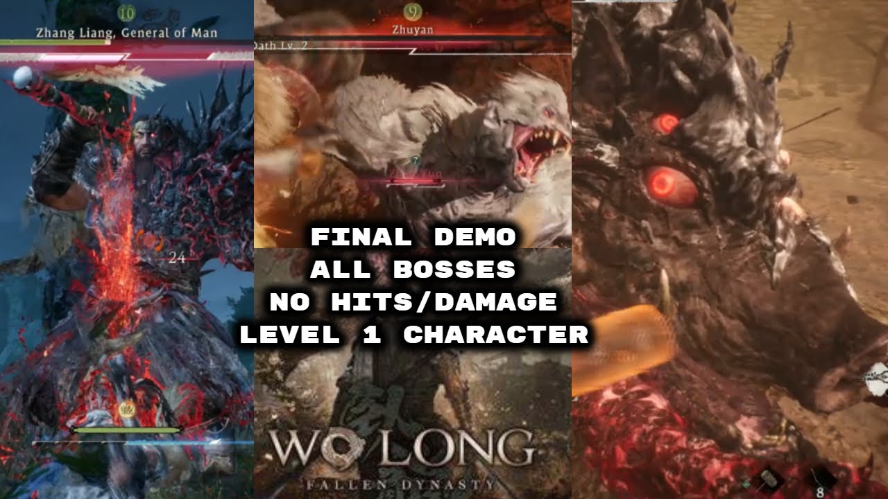 Wo Long Level 1 No Hit No Damage All Final Demo Bosses PC Steam No ...
