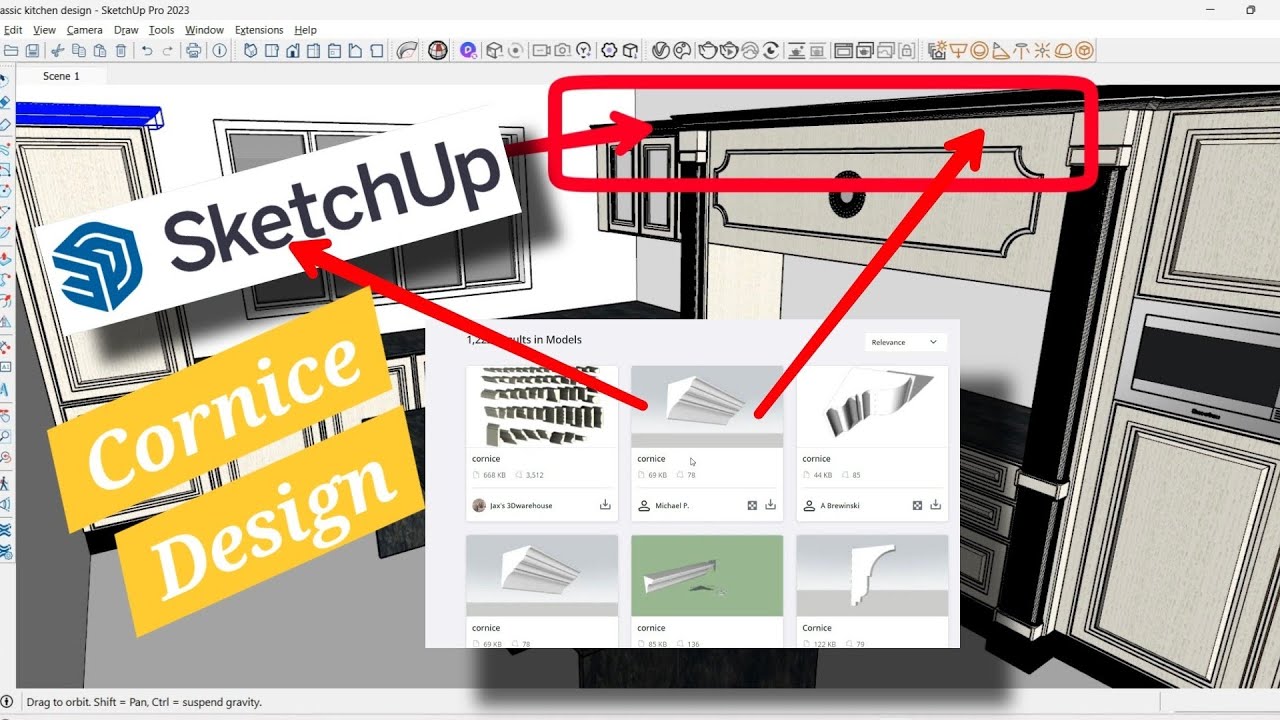 Create complex cornice with basic Tool - YouTube