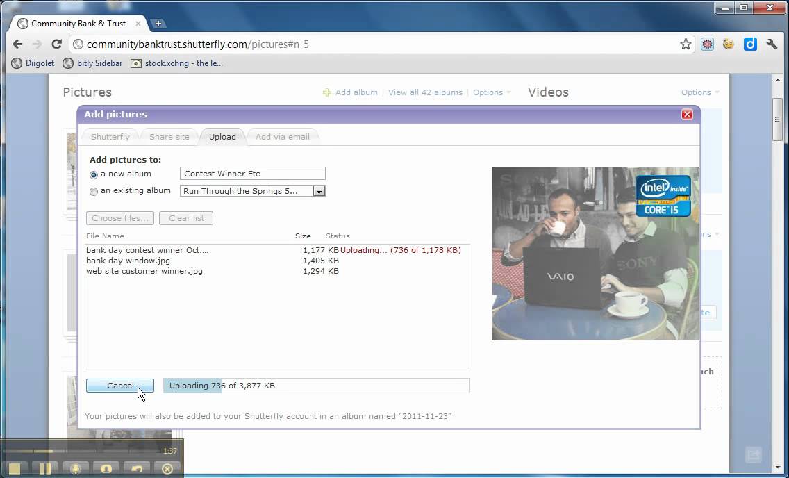 How To Upload Pictures To A Shutterfly Album YouTube How To Upload Pictures To A Shutterfly Album YouTube