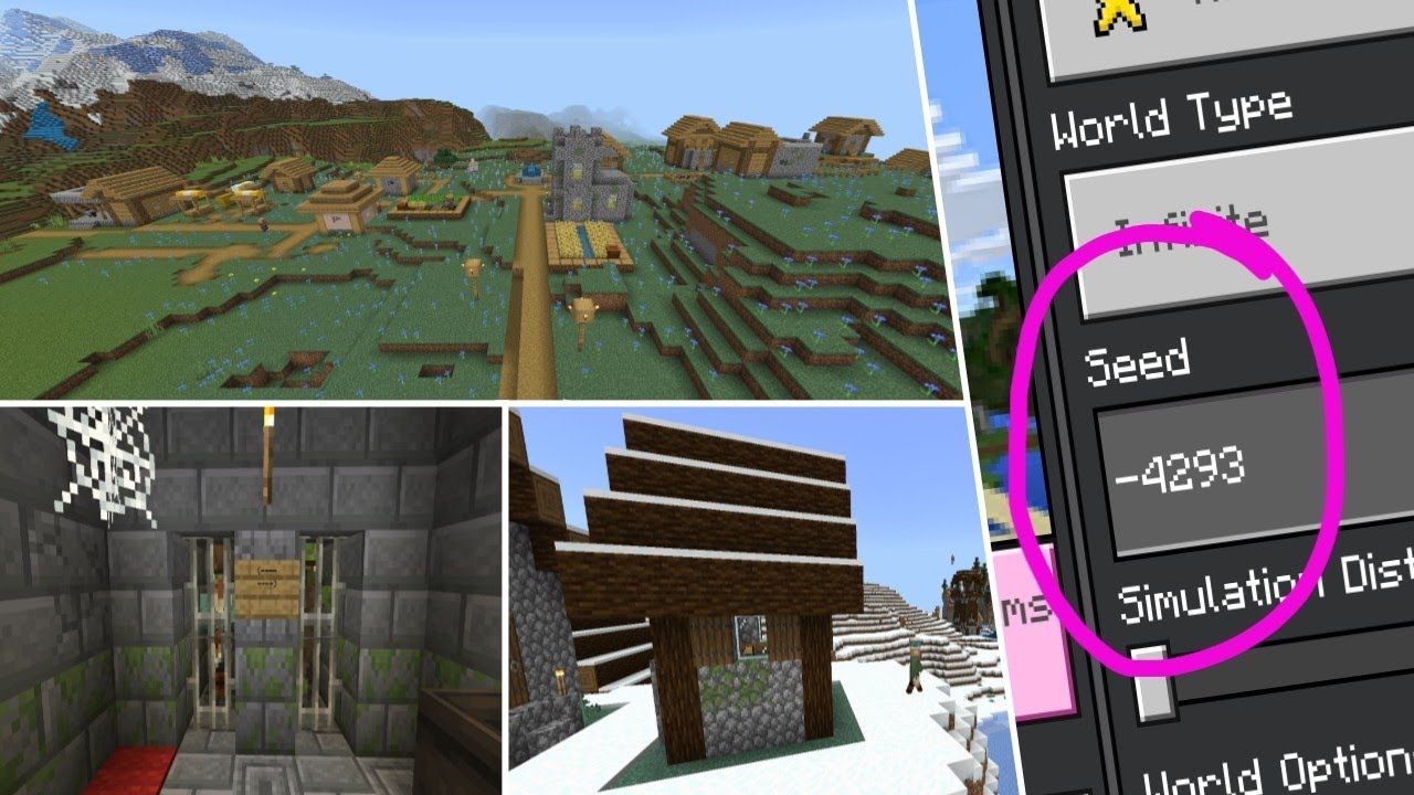 Minecraft Huge Village, Pillager Outpost And Igloo Seed - YouTube