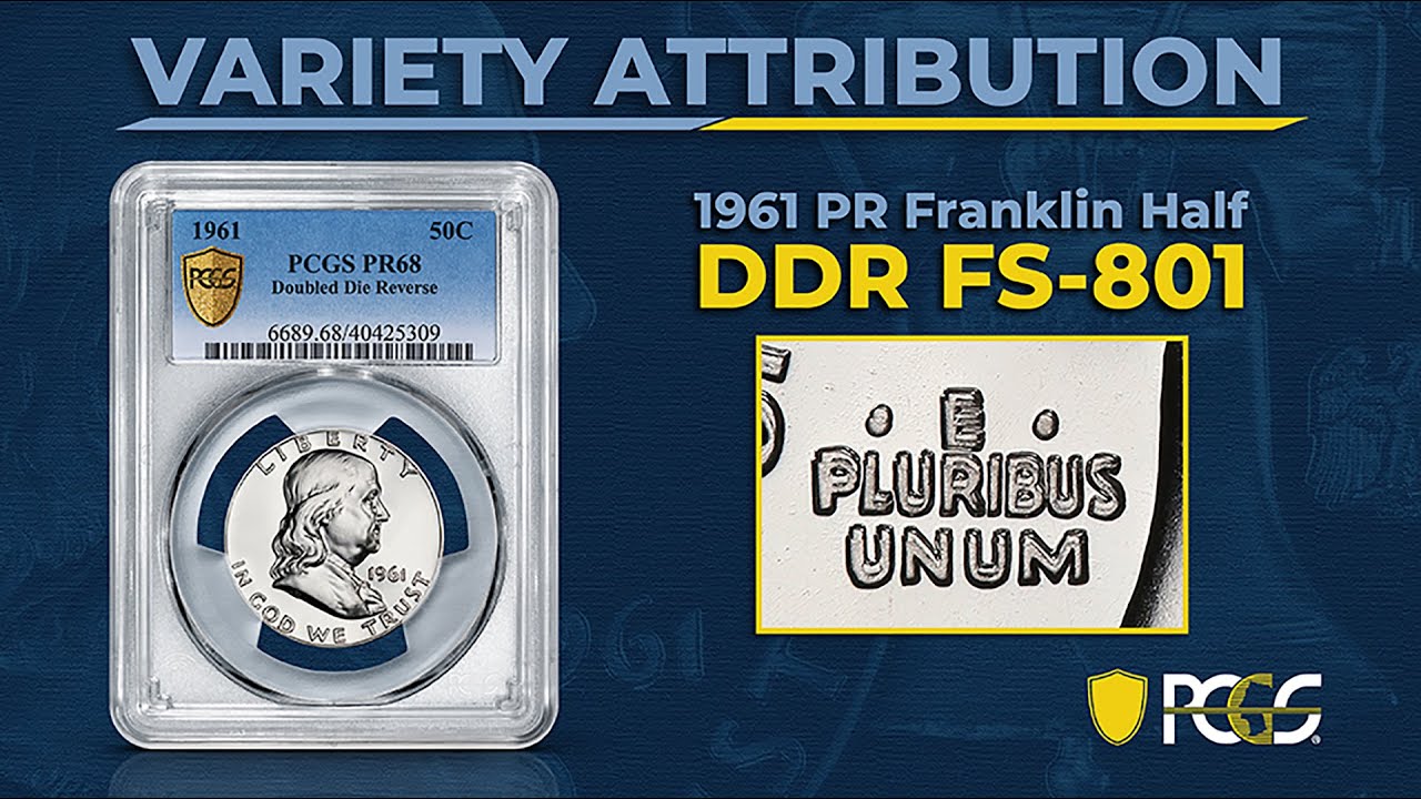 1961 Proof Franklin Half Dollar Doubled Die Reverse PCGS Variety
