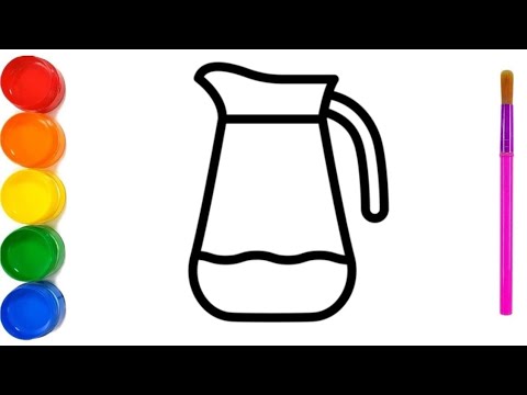 How to Draw a Cute Jug Drawing|Easy Jug Drawing for Kids and Toddler ...