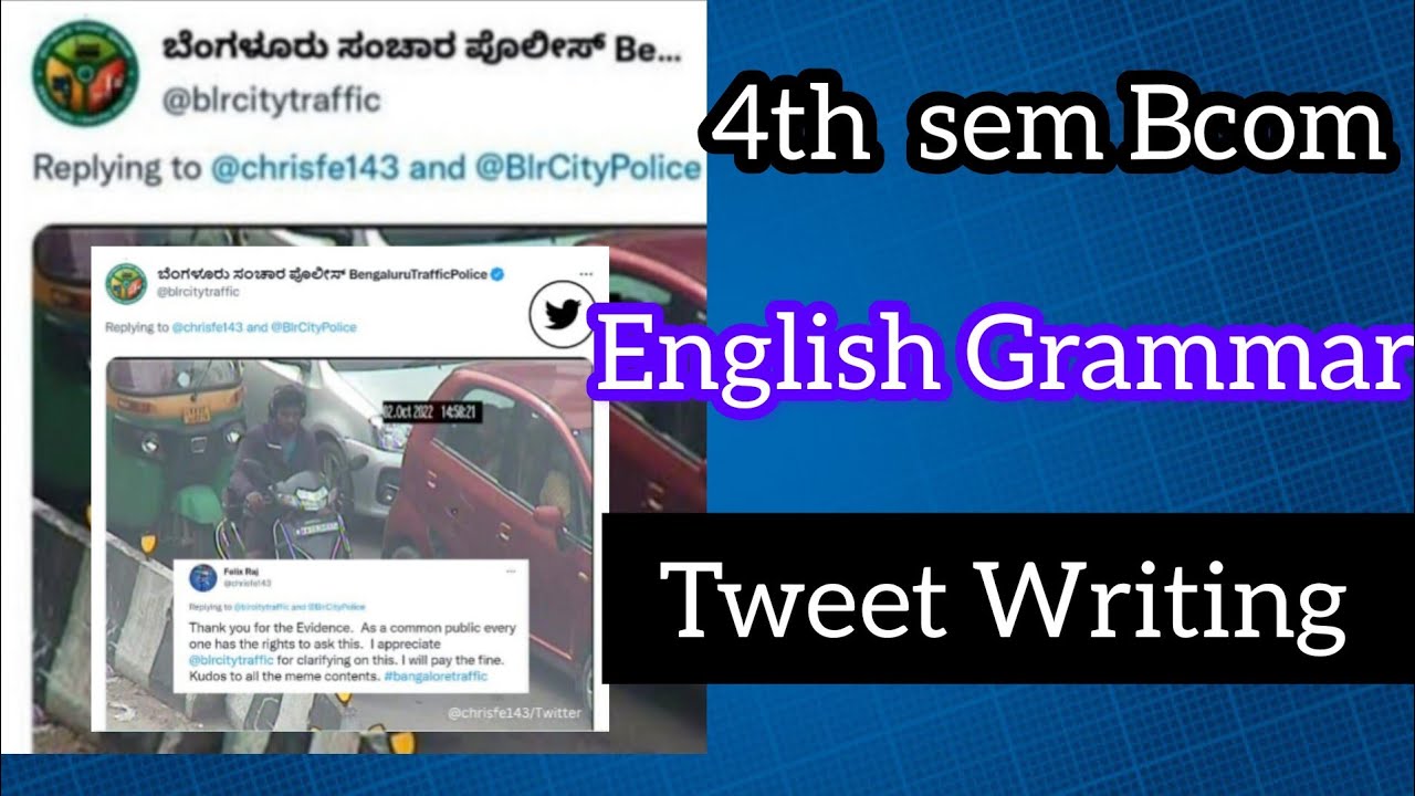 4th Sem Bcom English Grammar ll Tweet Writing ll @Tutor_from_home - YouTube