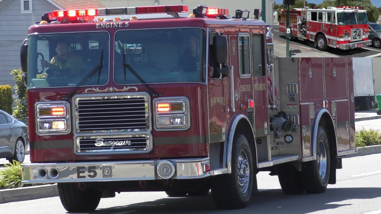 Hayward Fire Dept. Engine 5 & Alameda County Fire Dept. Engine 24 ...