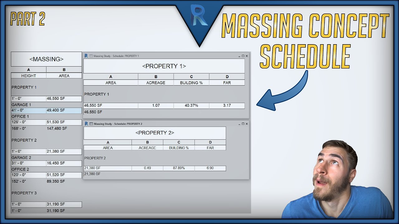 How to Create a Massing Concept Model Schedule | Revit - YouTube