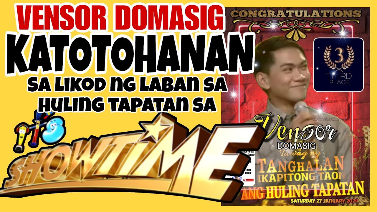 VIRAL: VENSOR DOMASIG, KATOTOHANAN SA KANYANG NAGING LABAN SA TNT ...