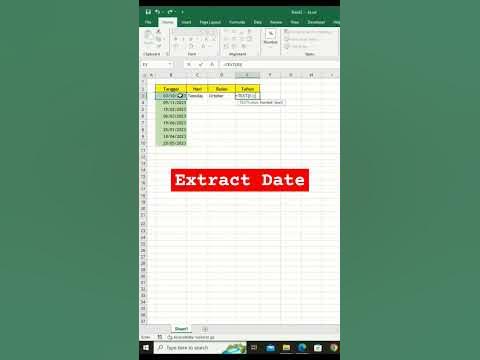Extract Date, Day Month Year in Excel #excel #exceltricks #exceltutorial #shorts - YouTube