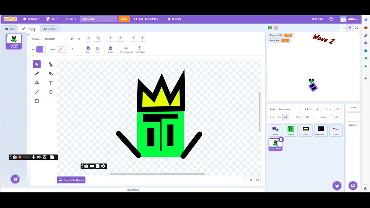 How to make a zombie game in scratch Part 7 - YouTube
