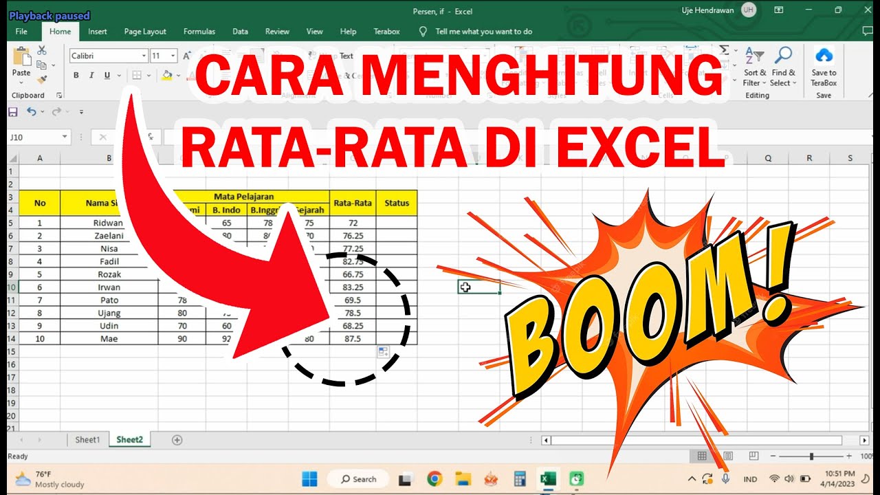Cara Menghitung Rata rata di Excel [ SIMPLE BANGET ] - YouTube