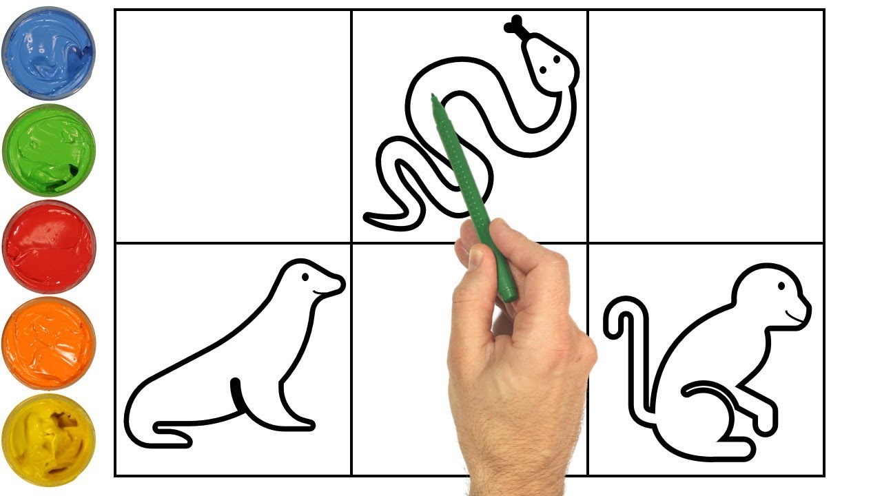 Color and Learn ANIMALS | Drawing, Painting & Coloring for Kids ...