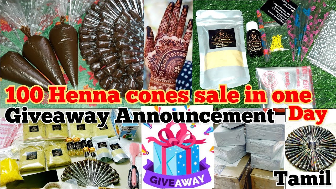 Organic Henna cones | Giveaway Announcement in Tamil |Offer | Henna kit ...