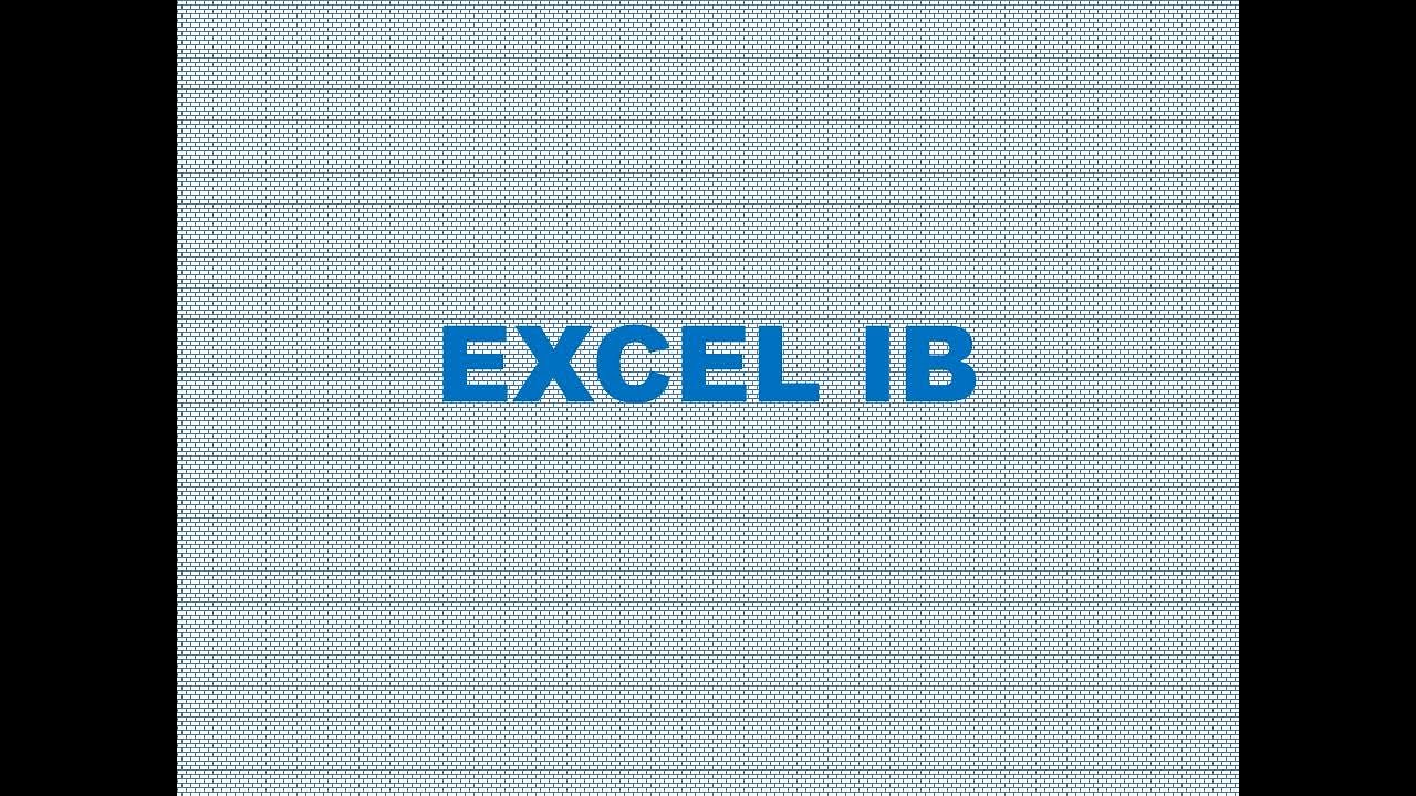 EXCEL IB - YouTube
