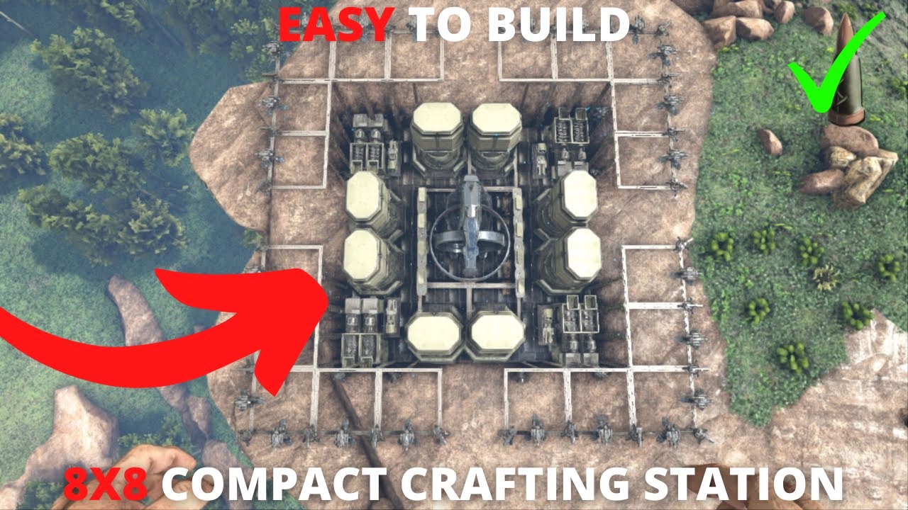 8x8 COMPACT CRAFTING STATION DESIGN | BEST FOR BIG TRIBES | ARK ...
