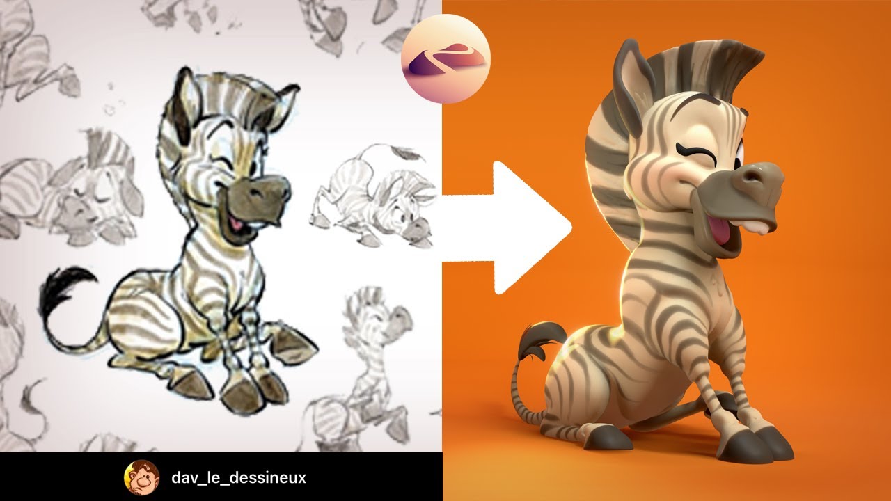 Zebra 2D Sketch to 3D Sculpt on iPad Pro! | Nomad Sculpt Timelapse ...
