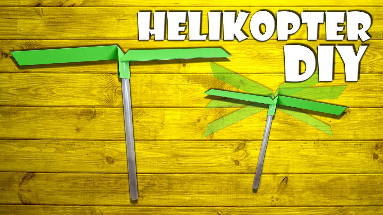 Helikopter indoor und outdoor Spielzeug mit Strohhalm und Papier ...