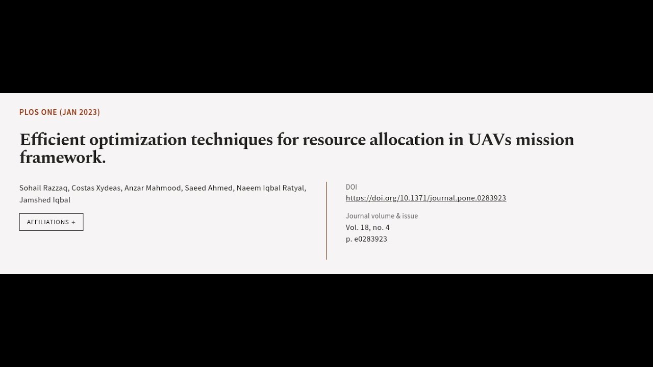 Efficient optimization techniques for resource allocation in UAVs mission framework. | RTCL.TV ...