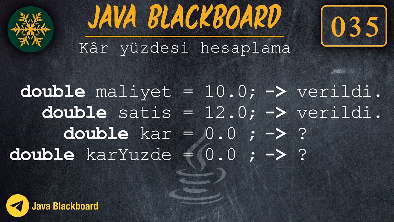 035 Java Dersleri : Kar Yüzdesi hesaplama. - YouTube
