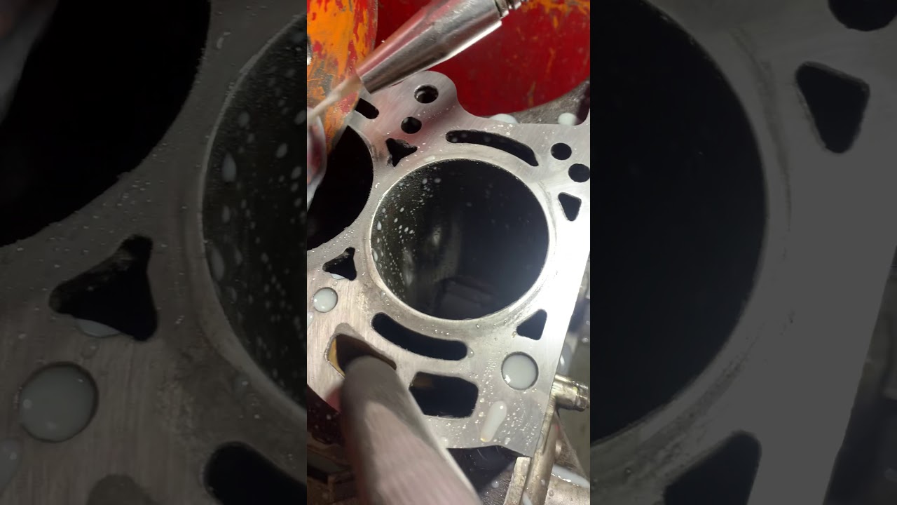 Engine block surface grinding - YouTube