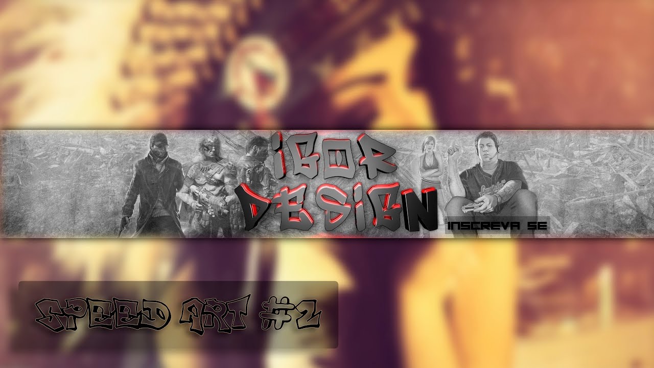 Free Banner Youtube Gamer // Photoshop CC + Cinema 4D // Speed Art #2 ...