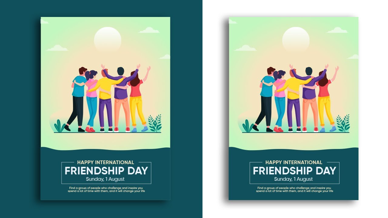 Friendship day Poster Design in illustrator | Card Design Adobe ...