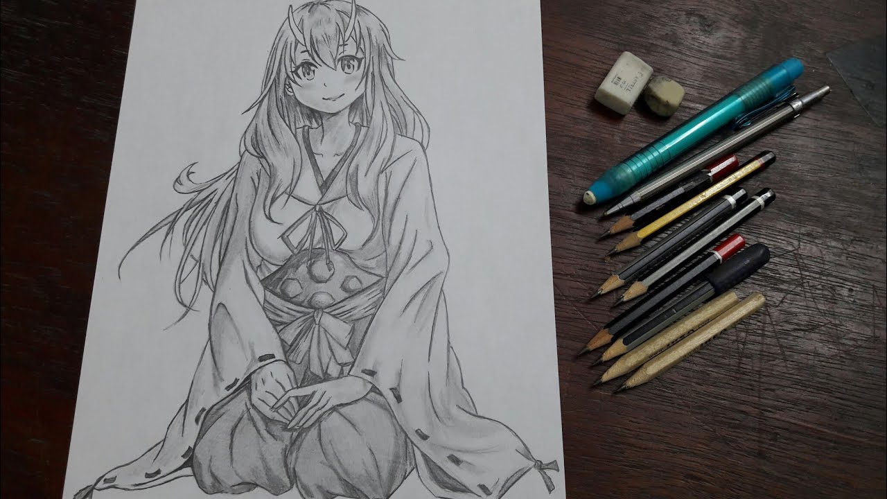 [REALTIME] How I Draw Princess Shuna From Slime(Rimuru Tempest) - YouTube