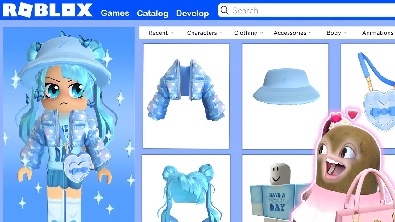 24 JAM CUMAN BOLEH PAKAI BAJU WARNA BIRU di ROBLOX feat @BANGJBLOX ...