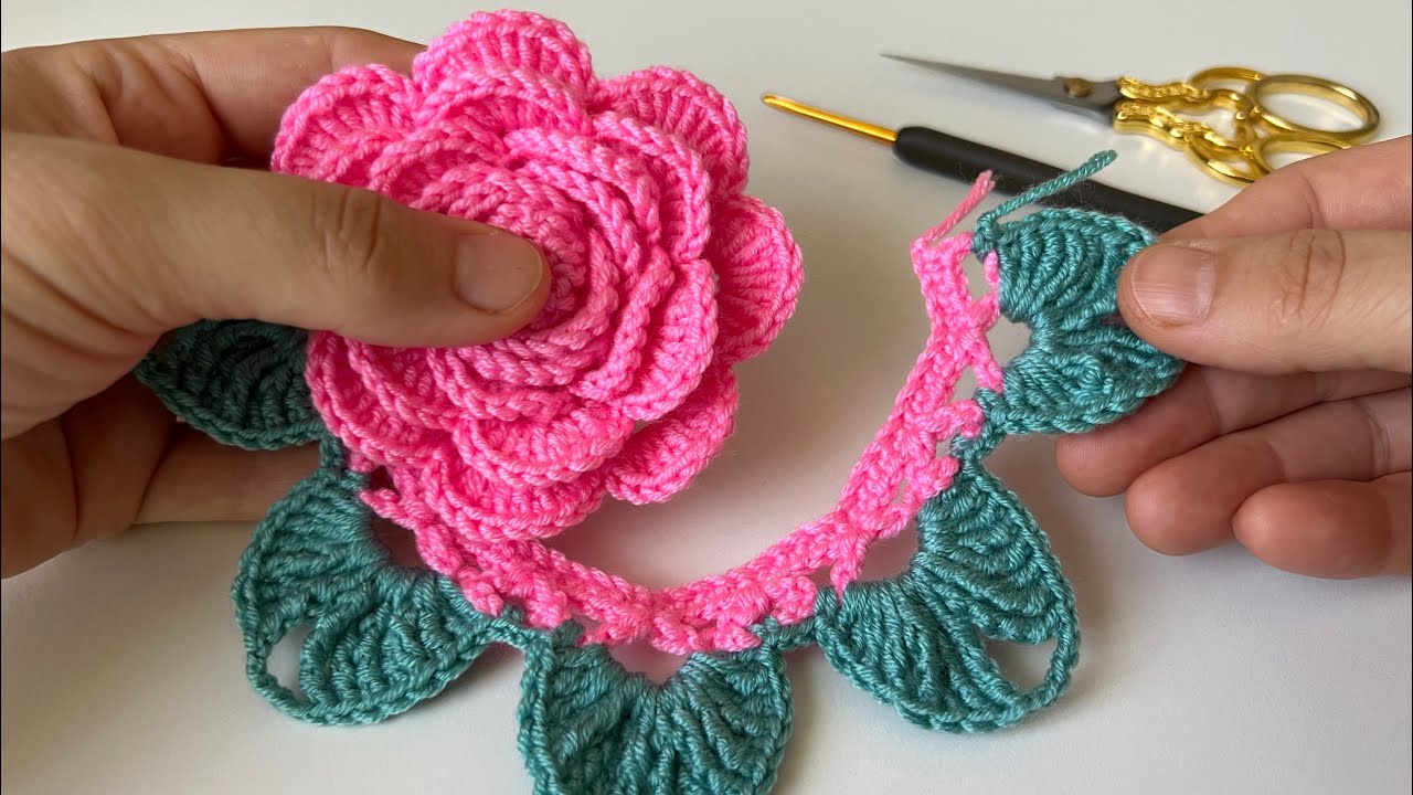 Woww !!!! VERY SWEET 🌹 Easy Crochet Rose Flower Pattern For Beginners 🌺 ...