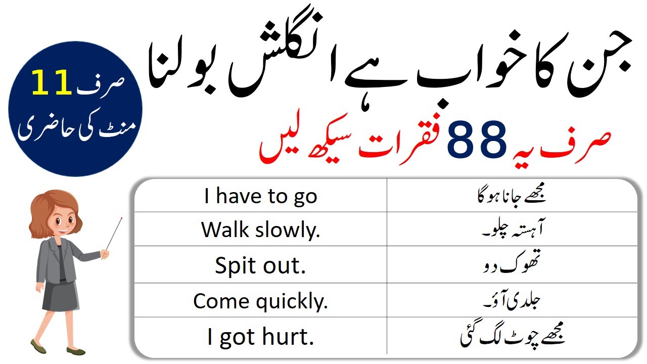 88 Basic English Sentences With Urdu Translation - YouTube